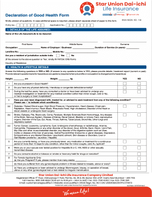Fillable Online Declaration Good Health Form Eng Fax Email Print ...