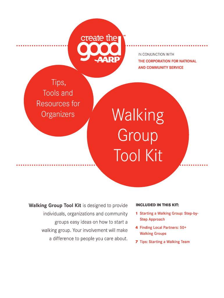 Fillable Online Walking group tool kit. Tips, tools and resources for ...