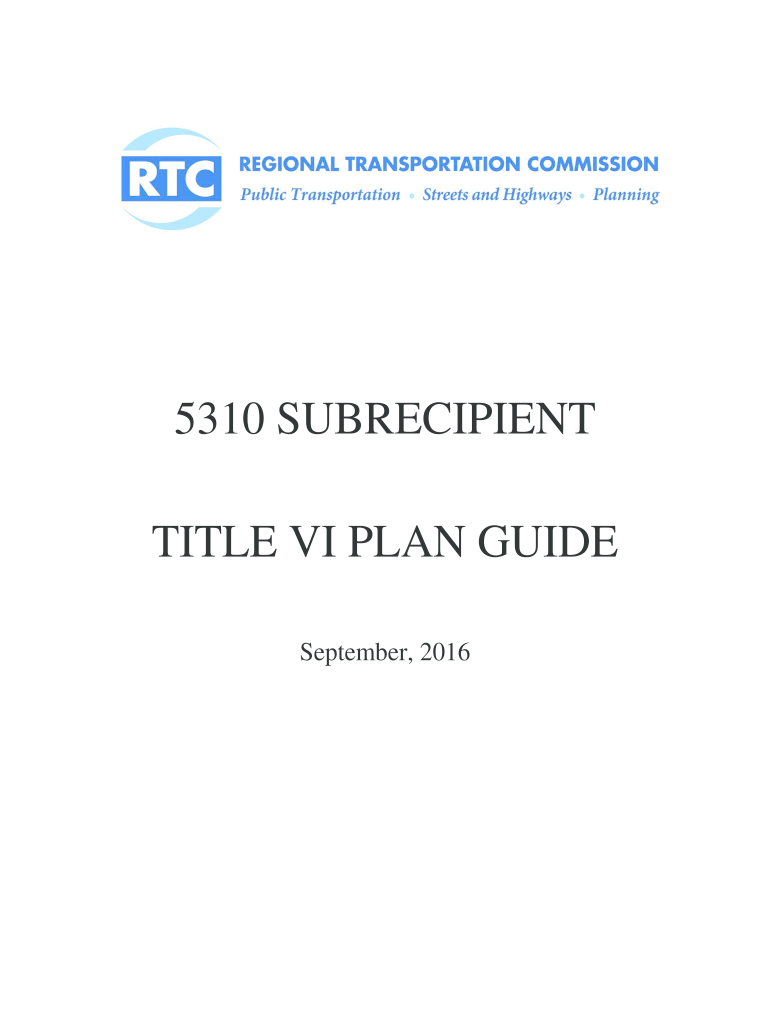 Fillable Online TITLE VI PLAN GUIDE Fax Email Print - pdfFiller