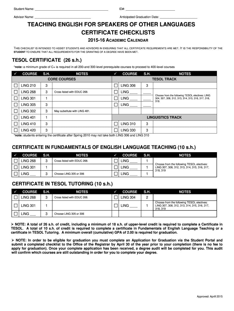 Fillable Online English for Speakers of Other Languages ESOL ...