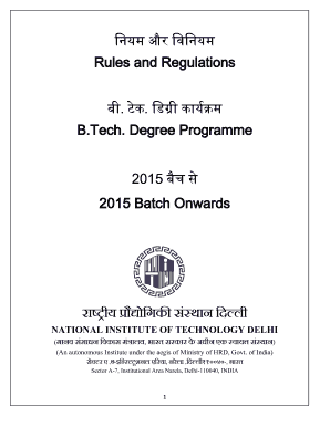 Fillable Online B.Tech. Degree Programme Fax Email Print - pdfFiller