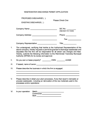 Fillable Online Business License Stormwater Discharge Permit ...