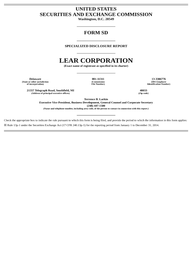 Fillable Online Lear Corporation (Lear or the Company) is a leading ...