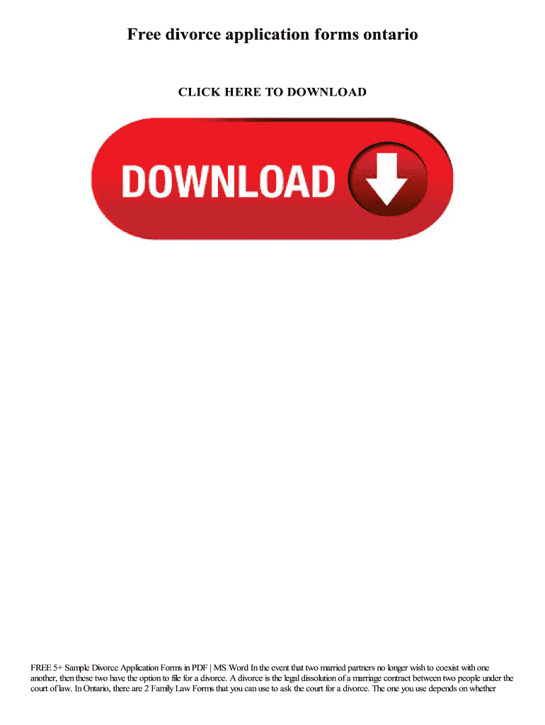 Fillable Online FREE 5+ Sample Divorce Application Forms in PDFMS Word ...