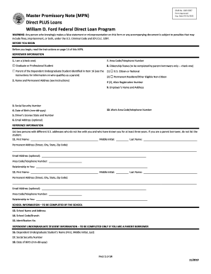 Fillable Online Master Promissory Note (MPN) - IFAP - US Department of ...