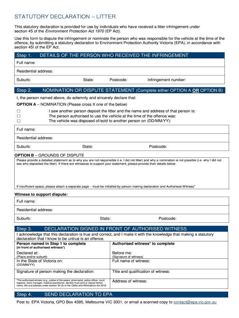 Fillable Online Environment Protection Authority Victoria - Parliament ...