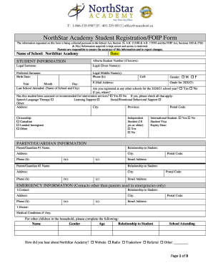 Fillable Online Registration Form - NorthStar Academy Fax Email Print ...