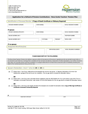 Fillable Online Division of Pension Benefit following a marriage ...