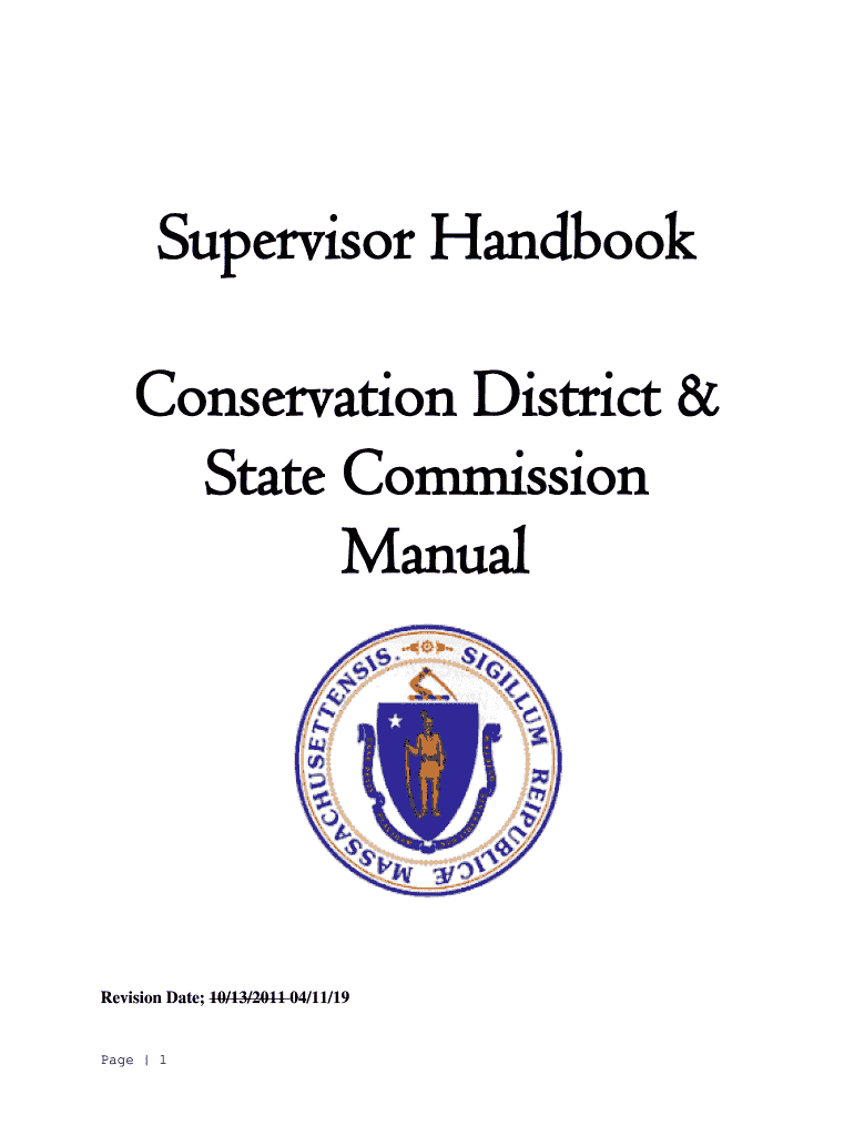 Fillable Online Supervisor Handbook Conservation District & State ...