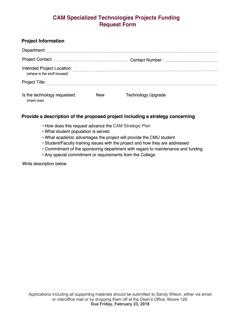 Fillable Online Download Appropriations Project Request Fillable Form ...