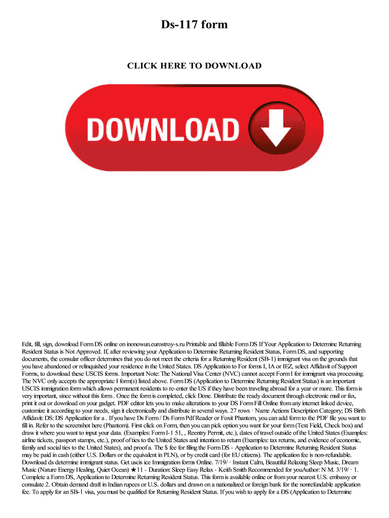 Fillable Online Form DS-117 - Edit, Fill, Sign OnlineHandypdf Fax Email ...