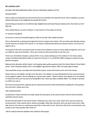 Fillable Online NET CONTROL SCRIPT Fax Email Print - pdfFiller