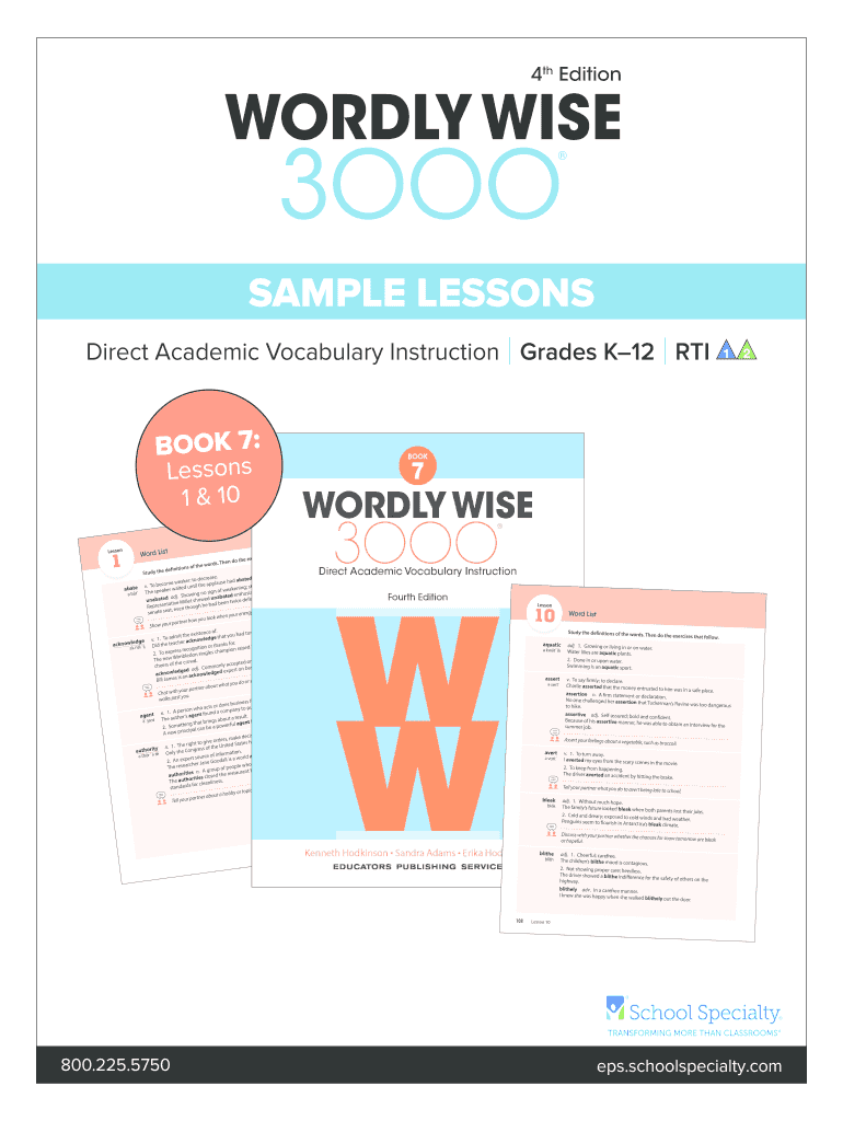 Wordly Wise 3000 Book 7 Wordly Wise 3000 : Hodkinson, Kenneth : Free
