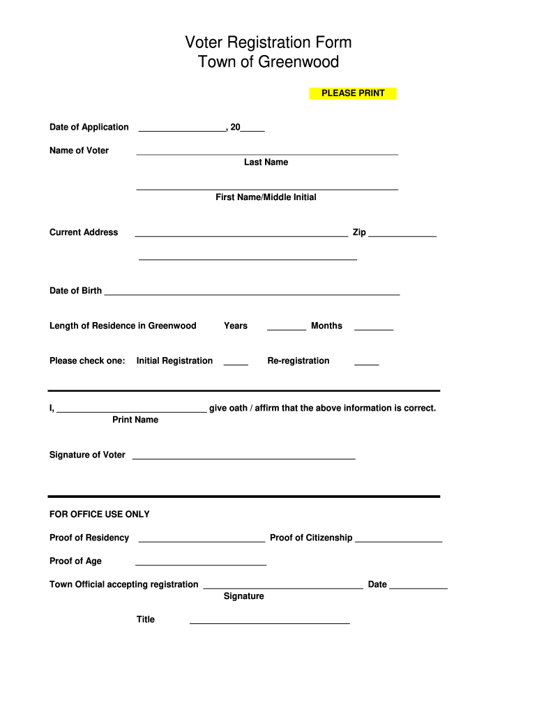 Fillable Online National Voter Registration Application Form - Sedgwick ...