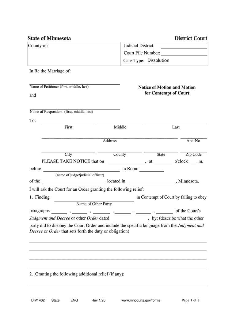 Fillable Online for Contempt of Court Fax Email Print - pdfFiller