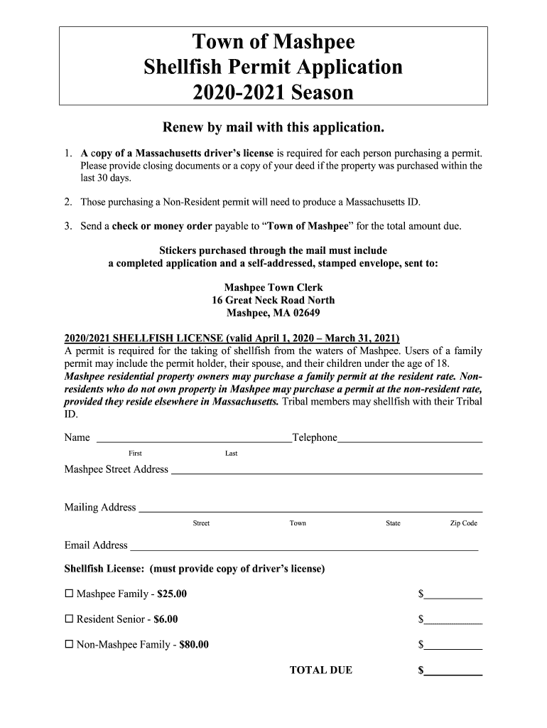 Fillable Online FY2021 Shellfish Permit Application.docx Fax Email ...