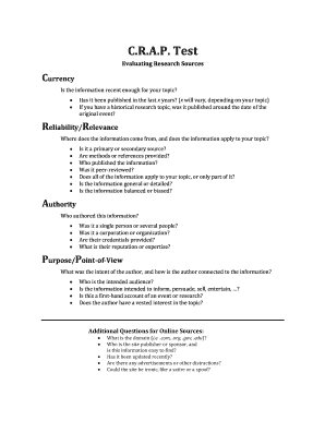 Fillable Online CRAP test printable Fax Email Print - pdfFiller