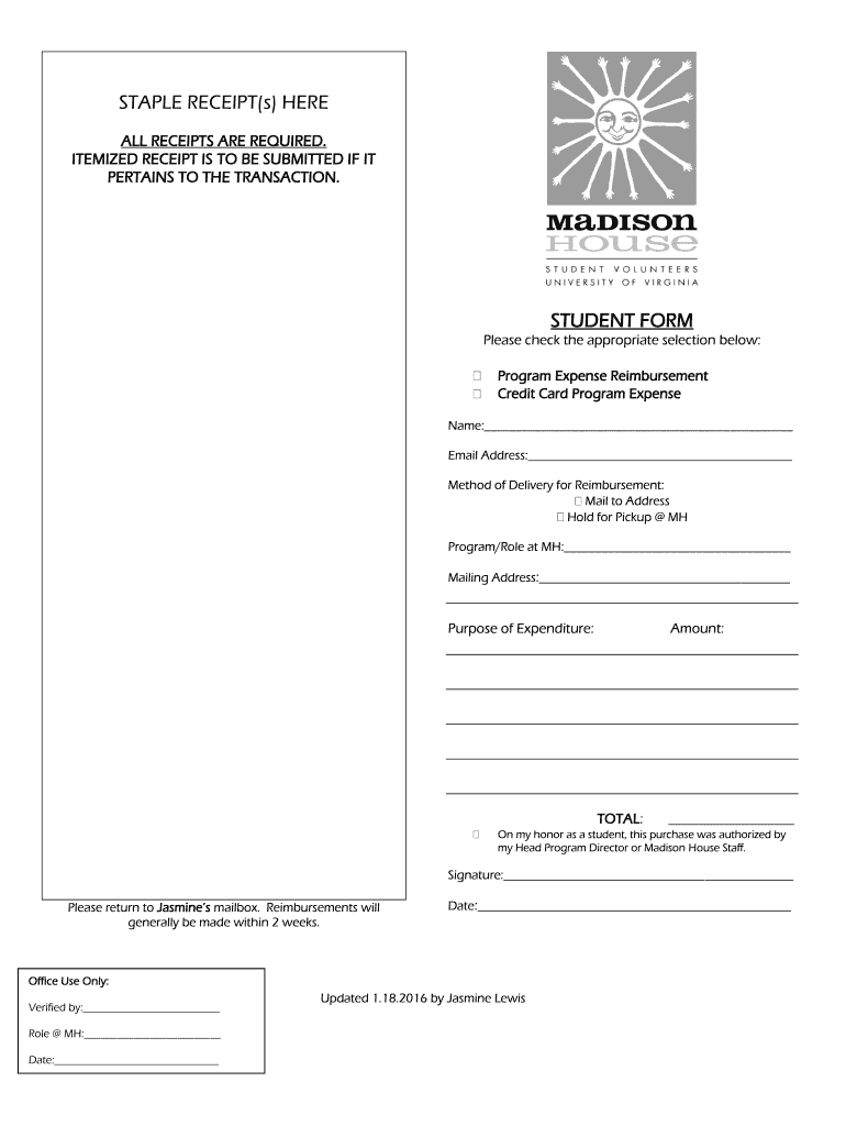 Fillable Online STAPLE RECEIPT(s) HERE Fax Email Print - pdfFiller