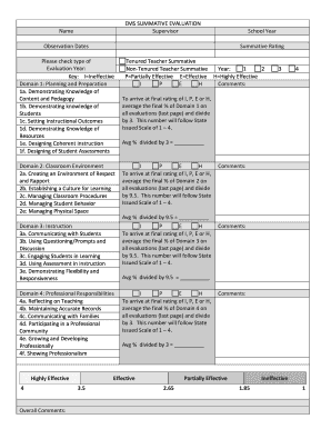 Fillable Online EMS SUMMATIVE EVALUATION Observation Dates Summative ...