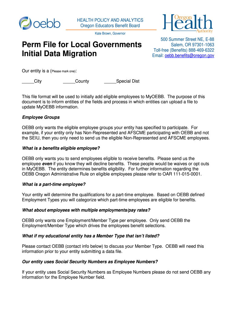 Fillable Online Perm File for Local Governments Initial Data Migration ...