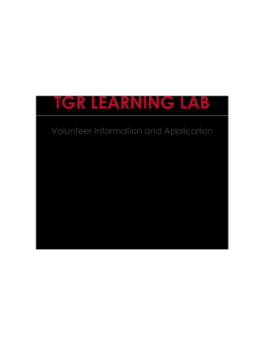 Fillable Online TGR LEARNING LAB Fax Email Print - pdfFiller