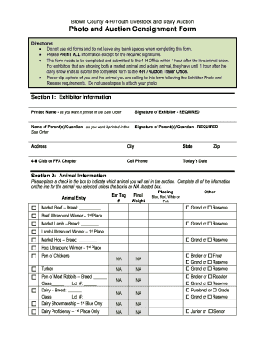 Fillable Online Photo and Auction Consignment Form Fax Email Print ...