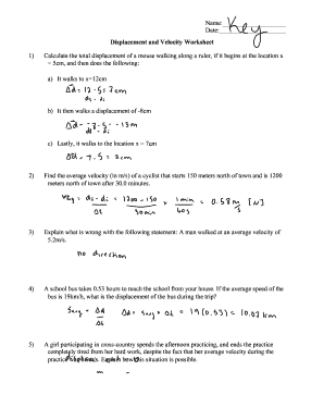 Fillable Online Book Displacement And Velocity Worksheet Answers Fax Email Print - pdfFiller