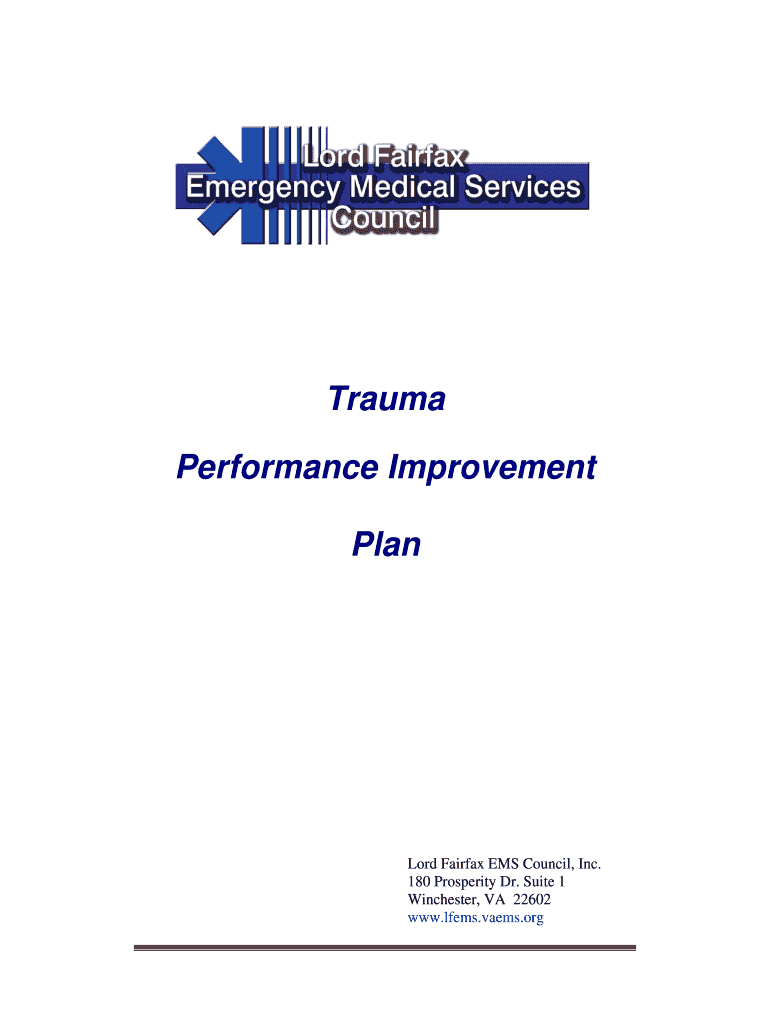 Fillable Online Trauma Performance Improvement Plan Fax Email Print ...