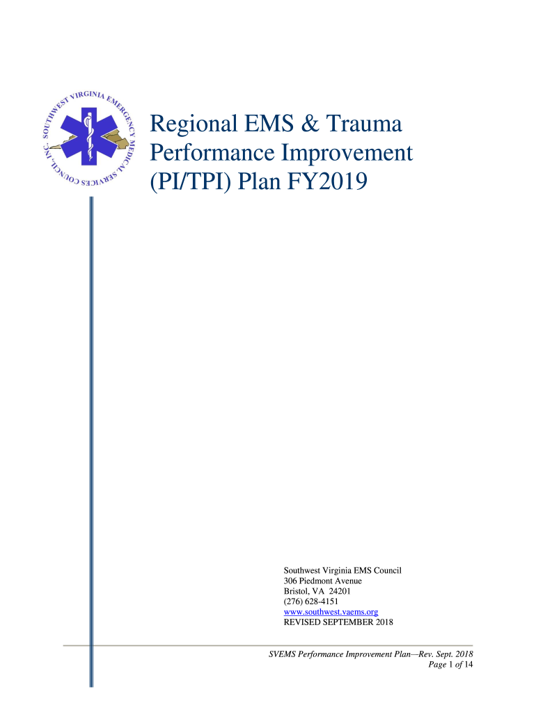 Fillable Online Regional EMS & Trauma Performance Improvement (PI/TPI ...