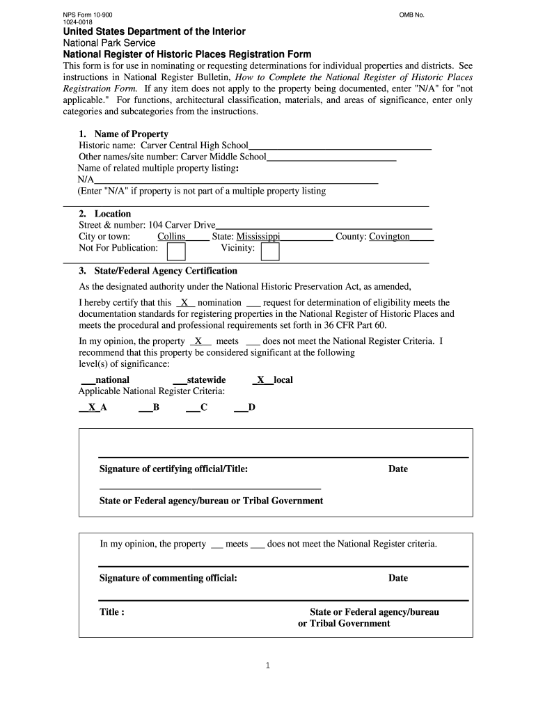 Fillable Online instructions in National Register Bulletin, How to ...