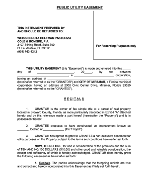 Fillable Online Public Utility Easement PDF Fax Email Print - pdfFiller