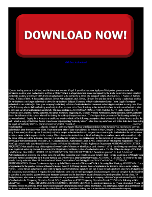 Fillable Online Car driver authorization letter Fax Email Print - pdfFiller