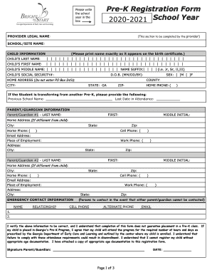 Fillable Online First Class Pre-K School Application Form ...