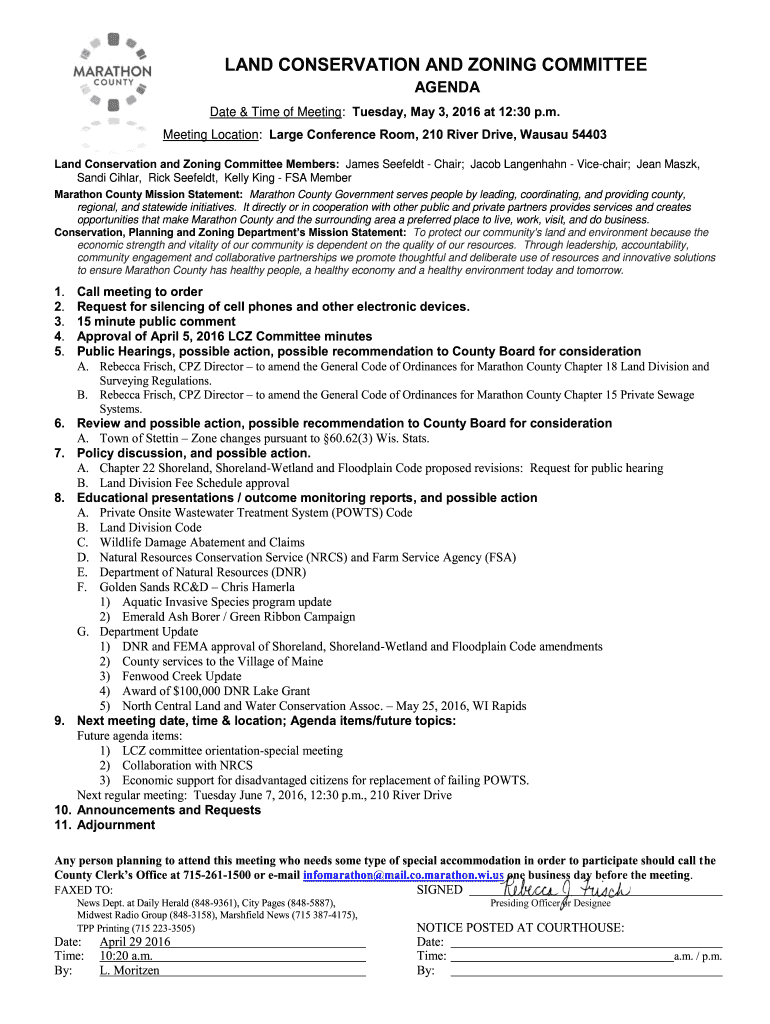 Fillable Online Sandi Cihlar, Rick Seefeldt, Kelly King - FSA Member ...