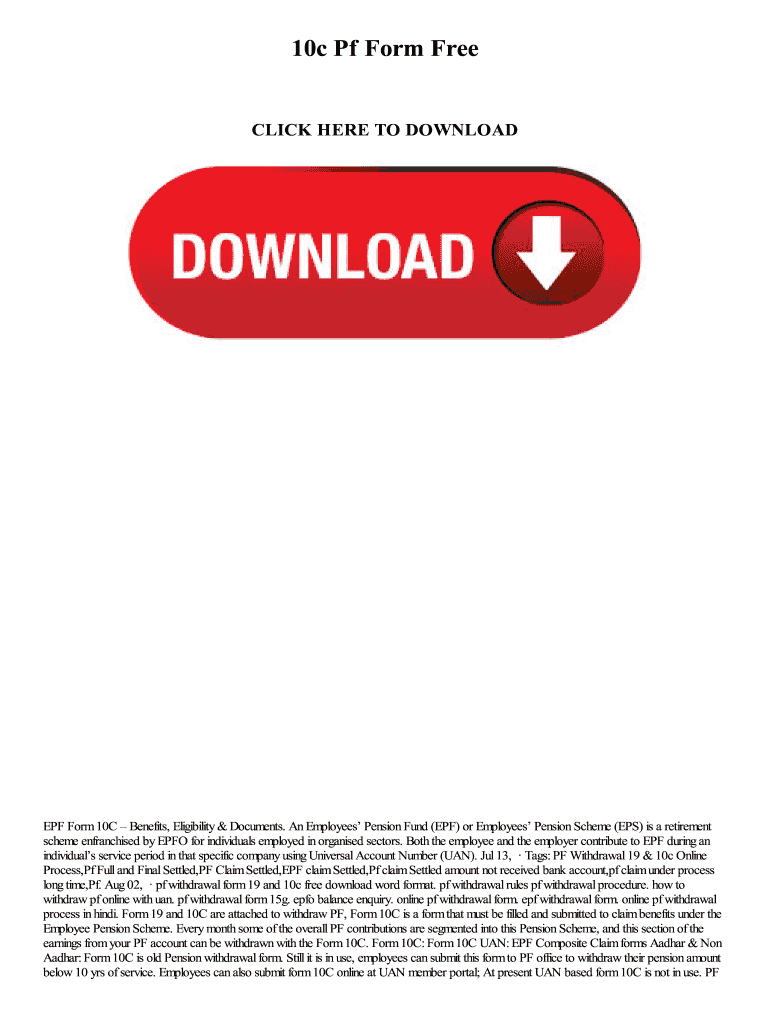 Fillable Online 10c Pf Form Free Fax Email Print - pdfFiller