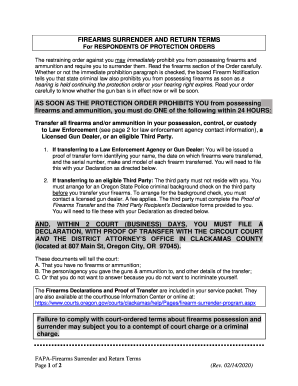 Fillable Online Firearm Surrender Procedure Fax Email Print - pdfFiller