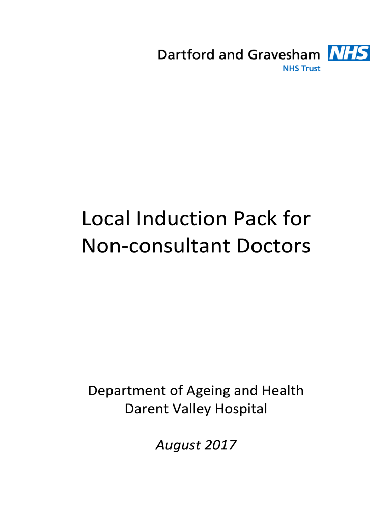 Fillable Online Local Induction Pack for New Junior Doctors - DGT ...