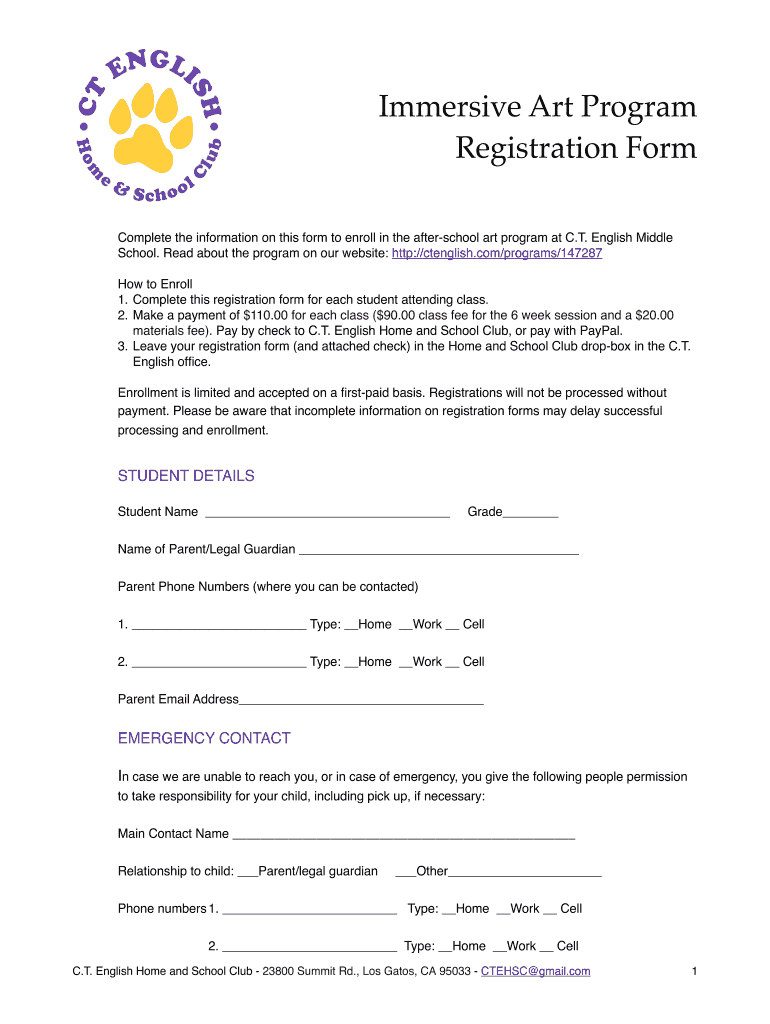 Fillable Online Art-Registration-Form Fax Email Print - pdfFiller