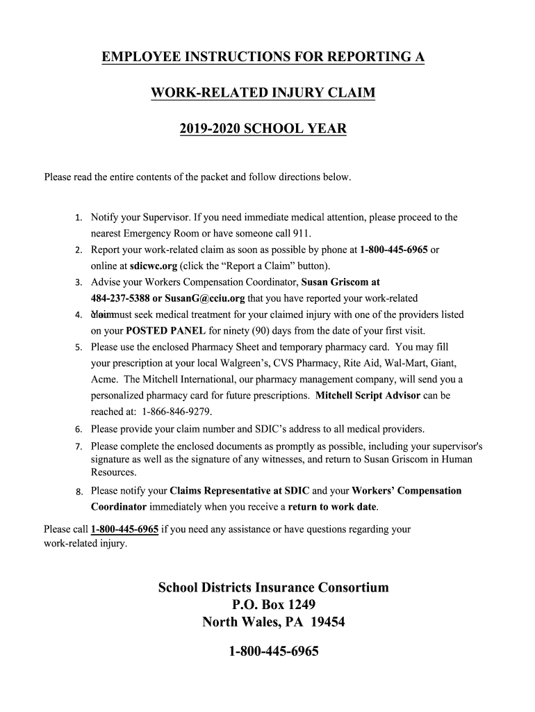 Fillable Online EMPLOYEE INSTRUCTIONS FOR REPORTING A Fax Email Print ...