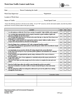 Fillable Online Work Zone Traffic Control Audit Form Fax Email Print ...