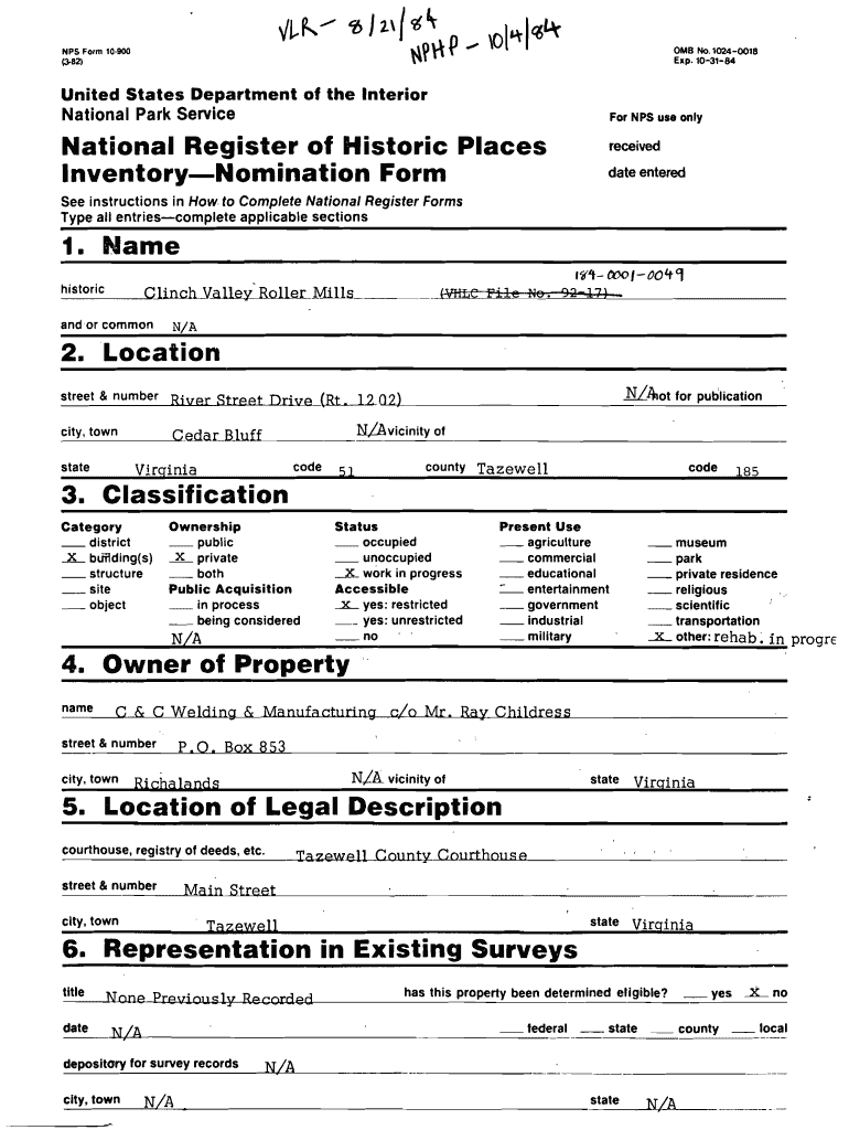 Fillable Online to Complete National Register Forms Fax Email Print ...