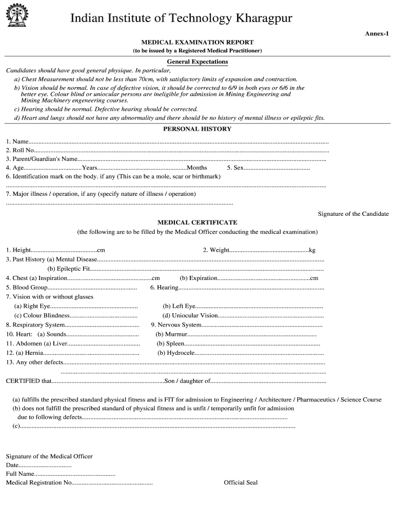 Fillable Online Indian Institute of Technology Kharagpur - ERP/IIT KGP ...
