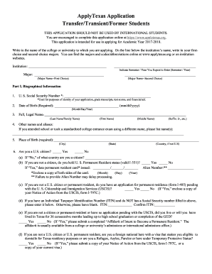 Fillable Online CRS-ApplyTX-2017-18 Apply Texas Application for ...