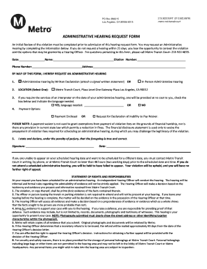 Fillable Online ADMINISTRATIVE HEARING REQUEST FORM Fax Email Print ...