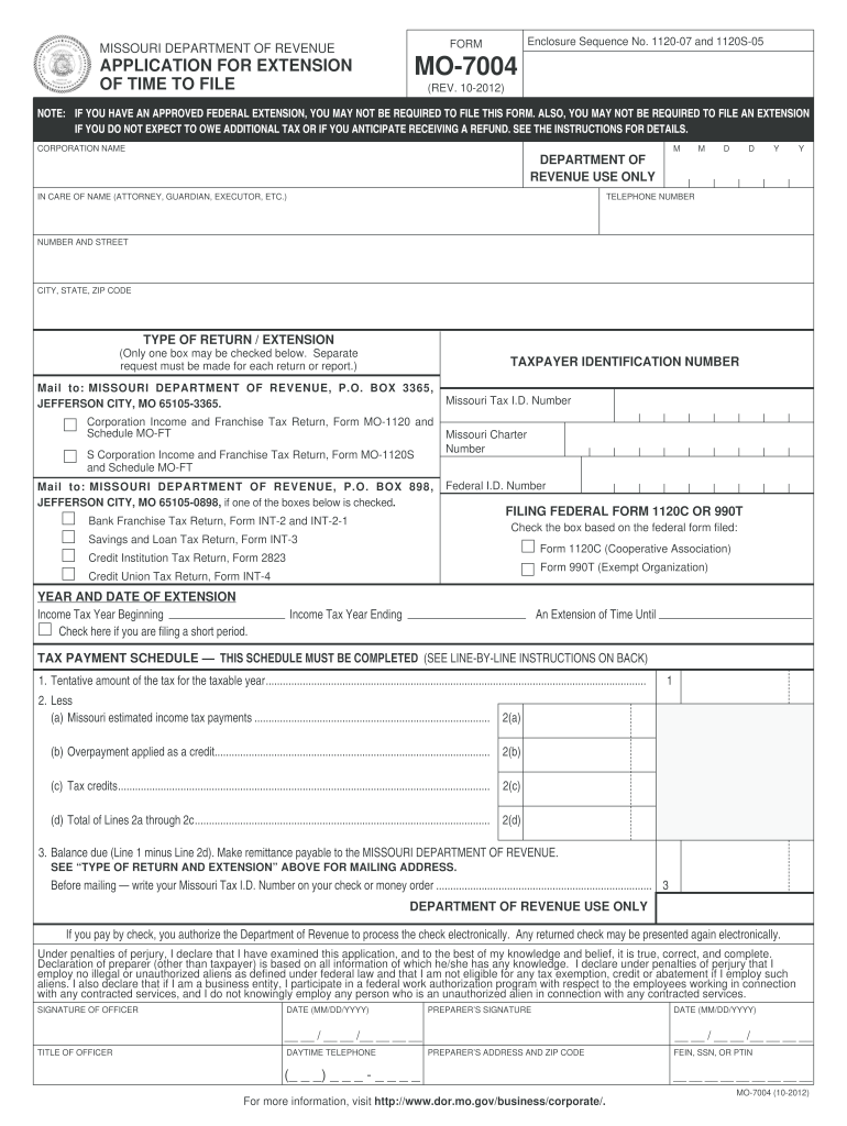 Fillable Online MO-1120S S Corporation Income Tax Return - Missouri ... Fax Email Print - pdfFiller