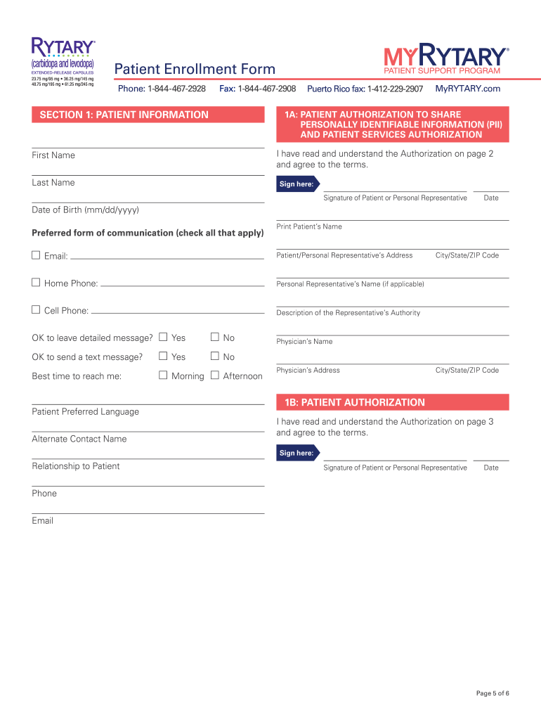 Patient Enrollment Form - Blank Fillable Template | Fill Out, Print ...