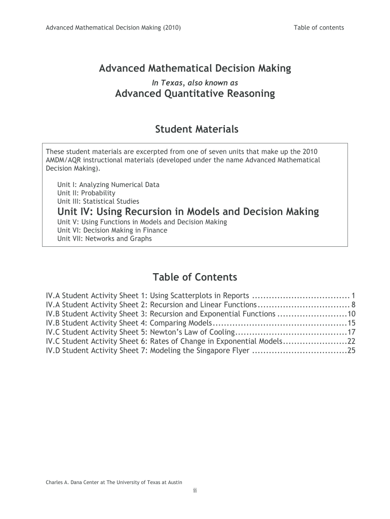 Fillable Online AMDM Student Pages Semester 2.pdf Fax Email Print ...