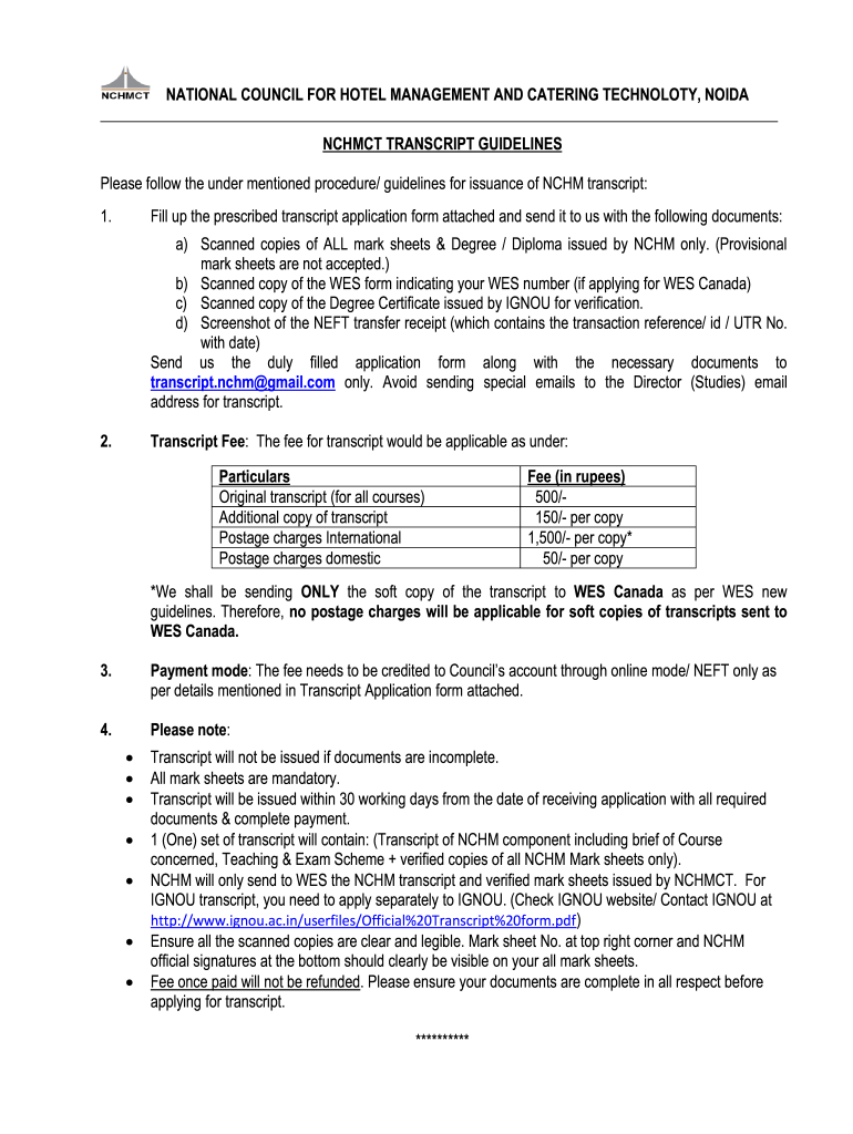 Nchmct Transcript - Fill Online, Printable, Fillable, Blank | pdfFiller