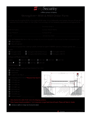 Fillable Online StrongArm M30 & M50 Order Form Fax Email Print - pdfFiller