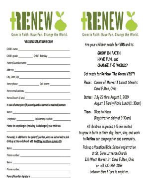 Fillable Online VBS REGISTRATION FORM Are your children ... - Wsimg.com ...
